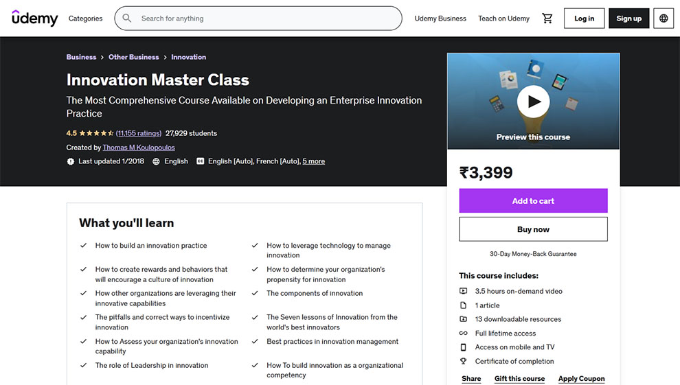11 Best Innovation Classes Online With Hands On Training- TangoLearn
